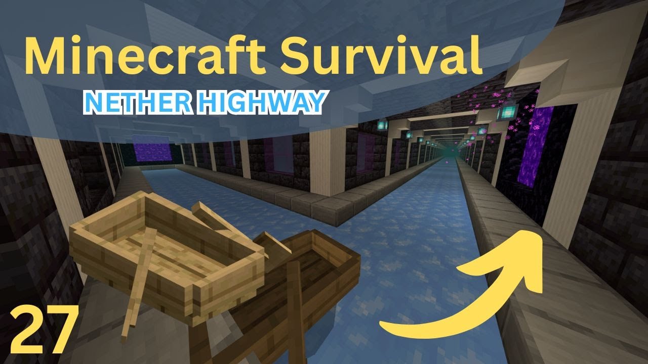 Fastest ICE BOAT NETHER HIGHWAY!! | Minecraft Survival Series EP.27 ...