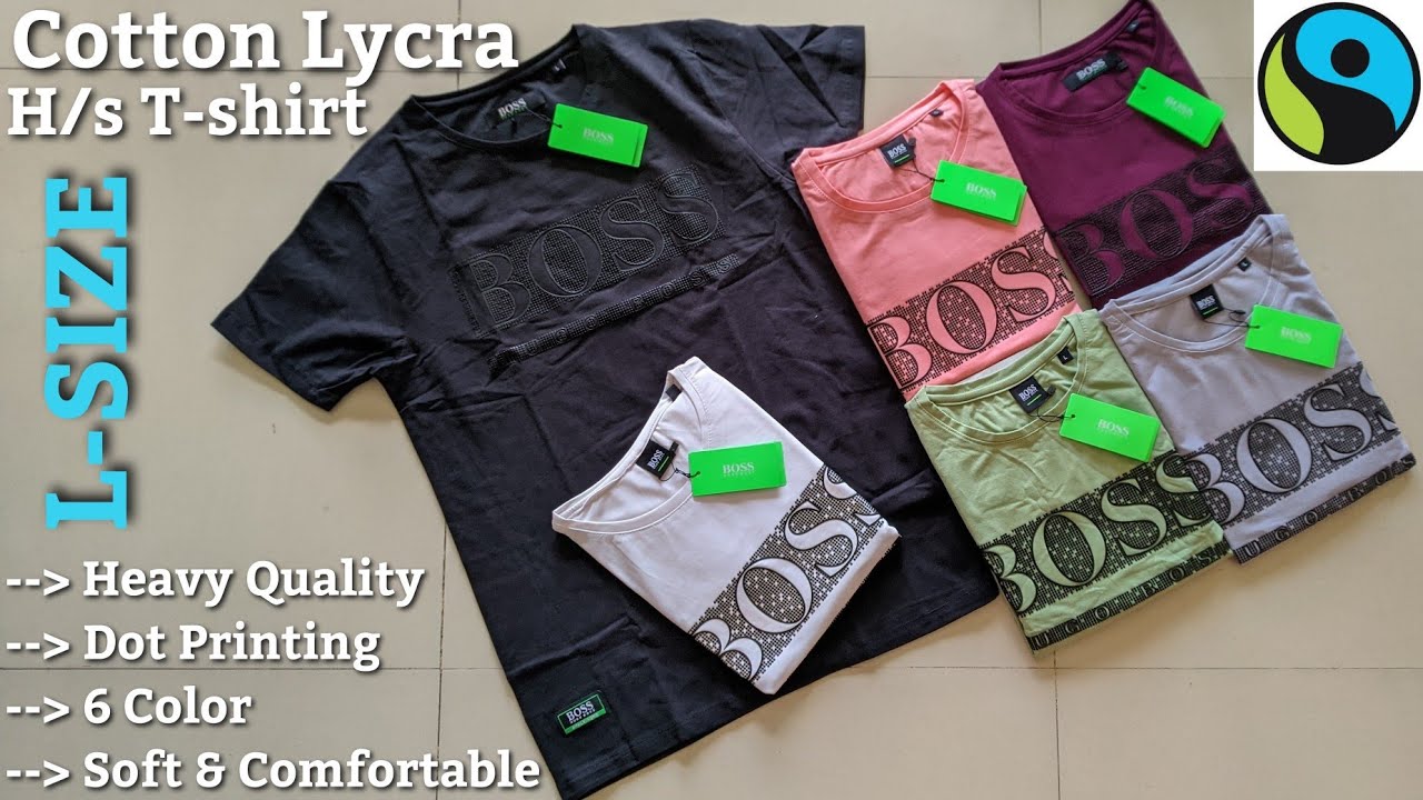 L-Size Cotton Lycra T-shirt | 6 Color | Soft Fabric | Easy to wear ...