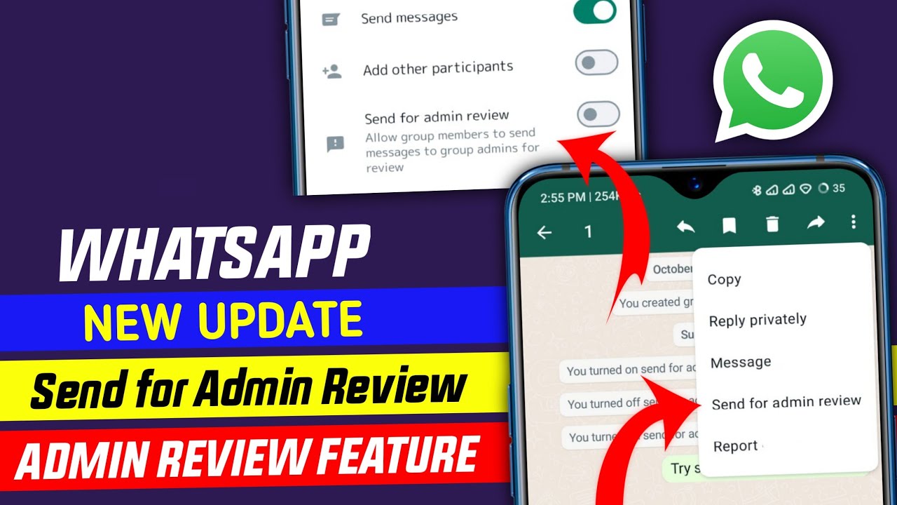 WhatsApp send for admin review || WhatsApp new update || WhatsApp admin ...