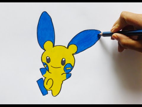 Dibujando y coloreando Minun (pokemon) - Drawing and coloring minun ...