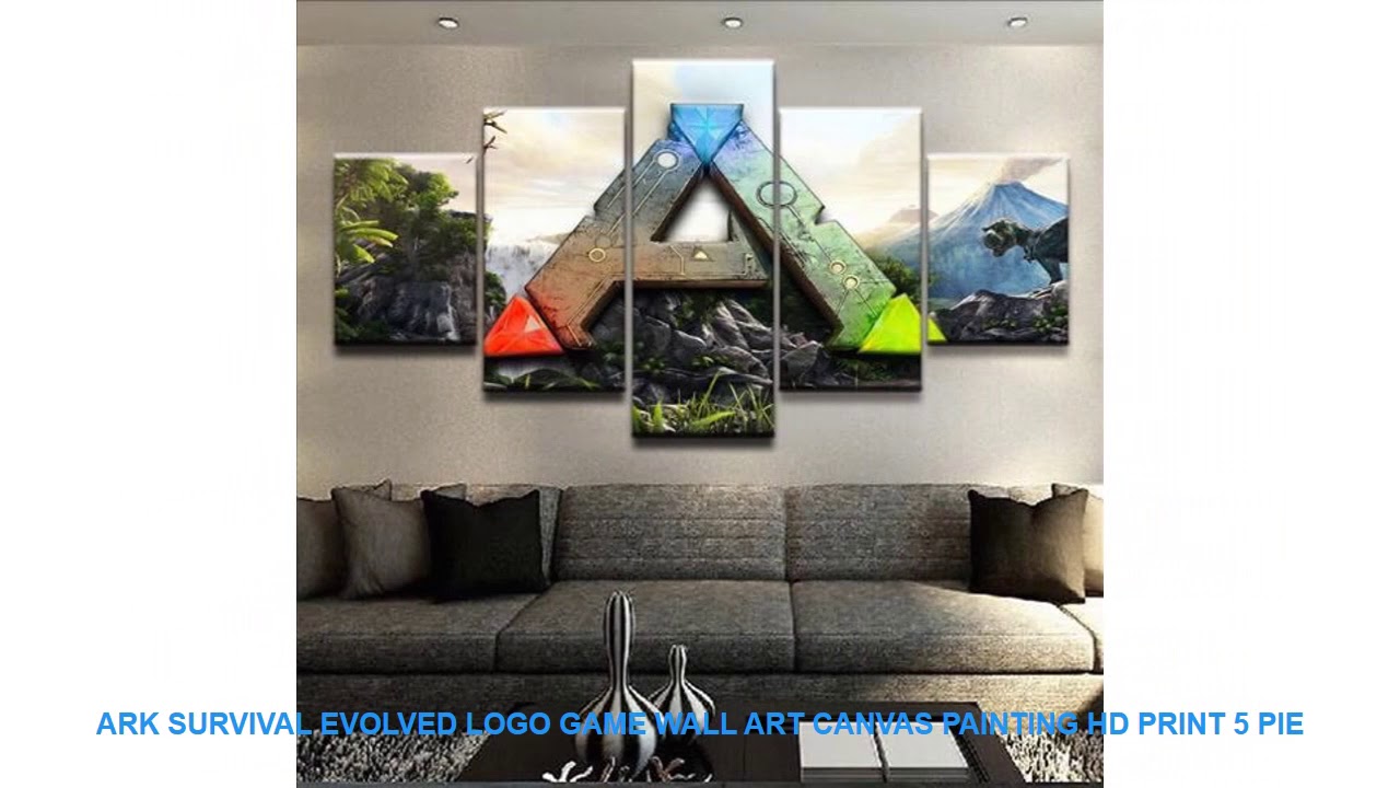 Ark Survival Evolved Logo Game Wall Art Canvas Painting HD Print 5 Pie ...