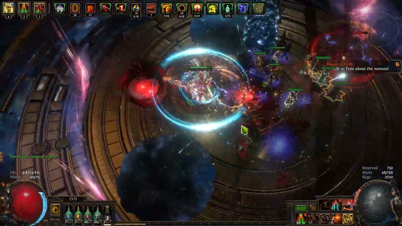 [POE 3.19] Cyclone Slayer Rage Gloves Uber Maven - YouTube