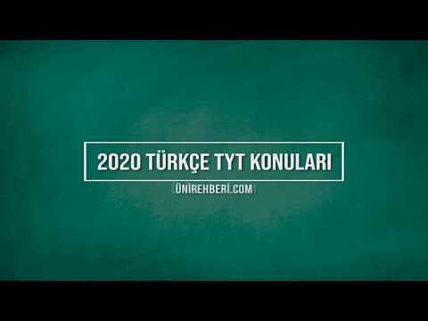 2020 TYT Türkçe Konuları ve Soru Dağılımları (ÖSYM - MEB)
