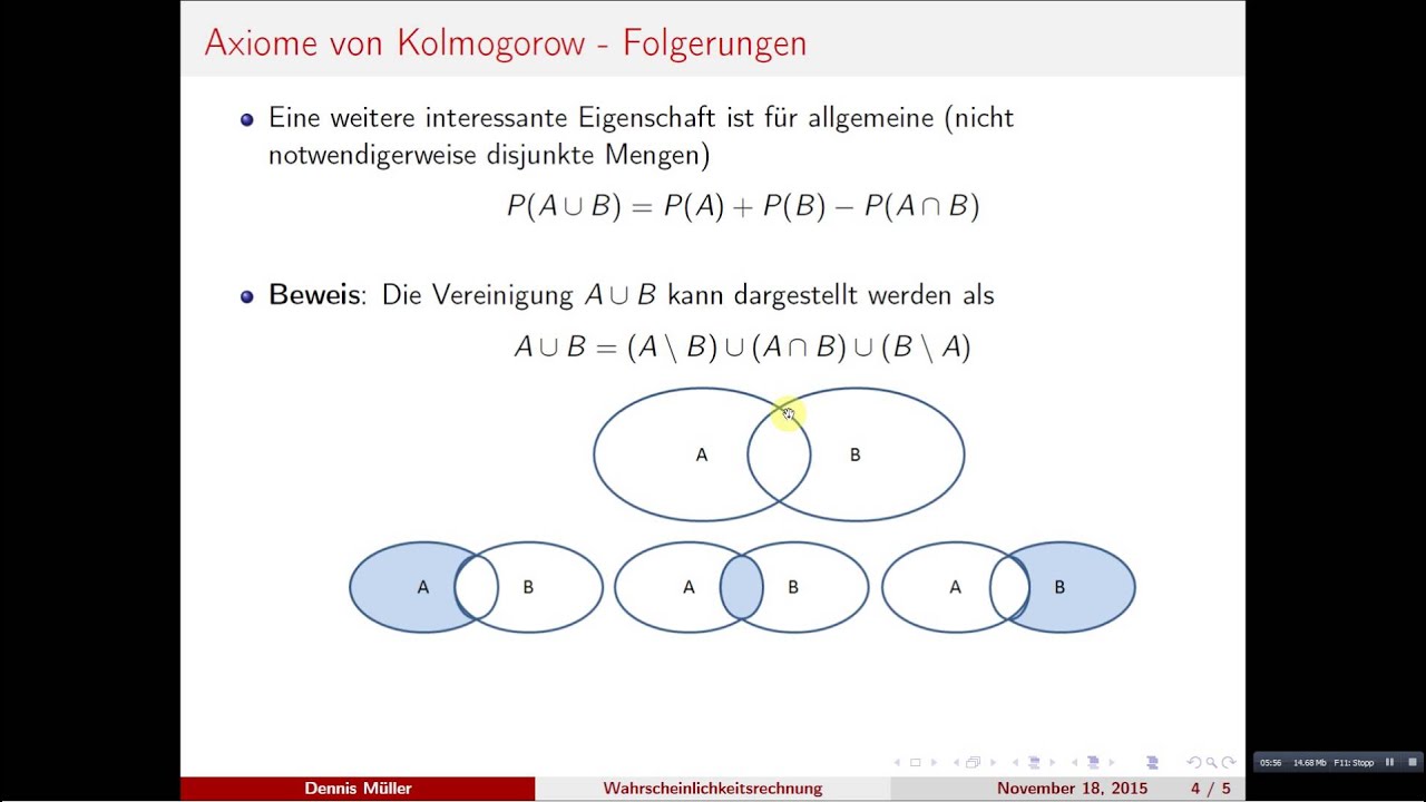 Axiome von Kolmogorow - Folgerungen - YouTube