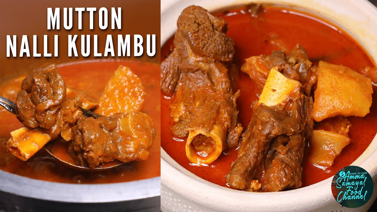 Mutton Nalli Kulambu Recipe In Tamil | Nalli Elumbu Gravy | Bone Marrow ...