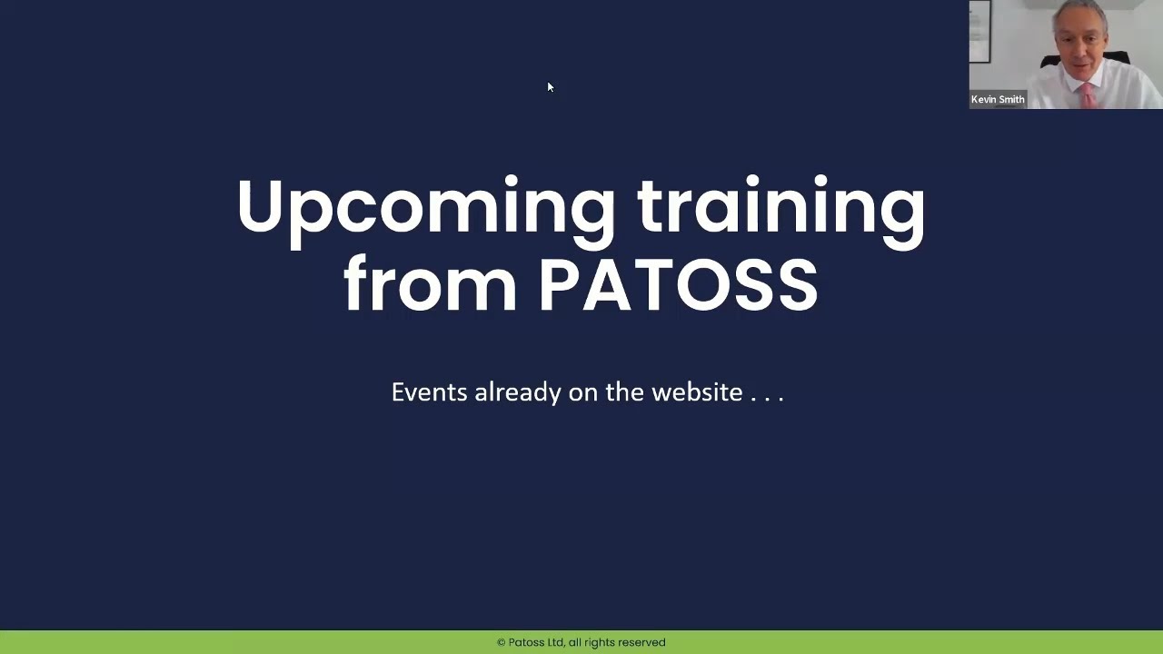 Kevin Smith advises upcoming training this summer term from Patoss ...