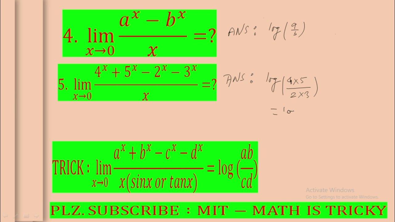 LIMIT TRICKS,SHORTCUT Part-8 - YouTube