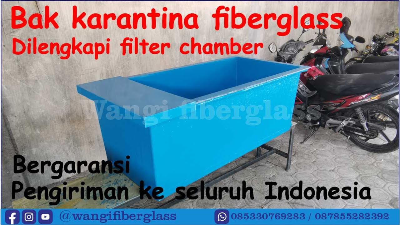 Bak fiberglass dilengkapi filter chamber untuk karantina, budidaya koi ...