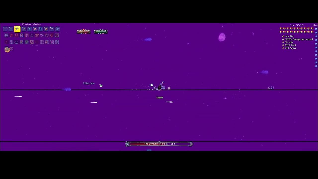 Terraria Calamity Devourer Of Gods Phase 2 EXTREMELY FAST KILL (Rogue) - YouTube