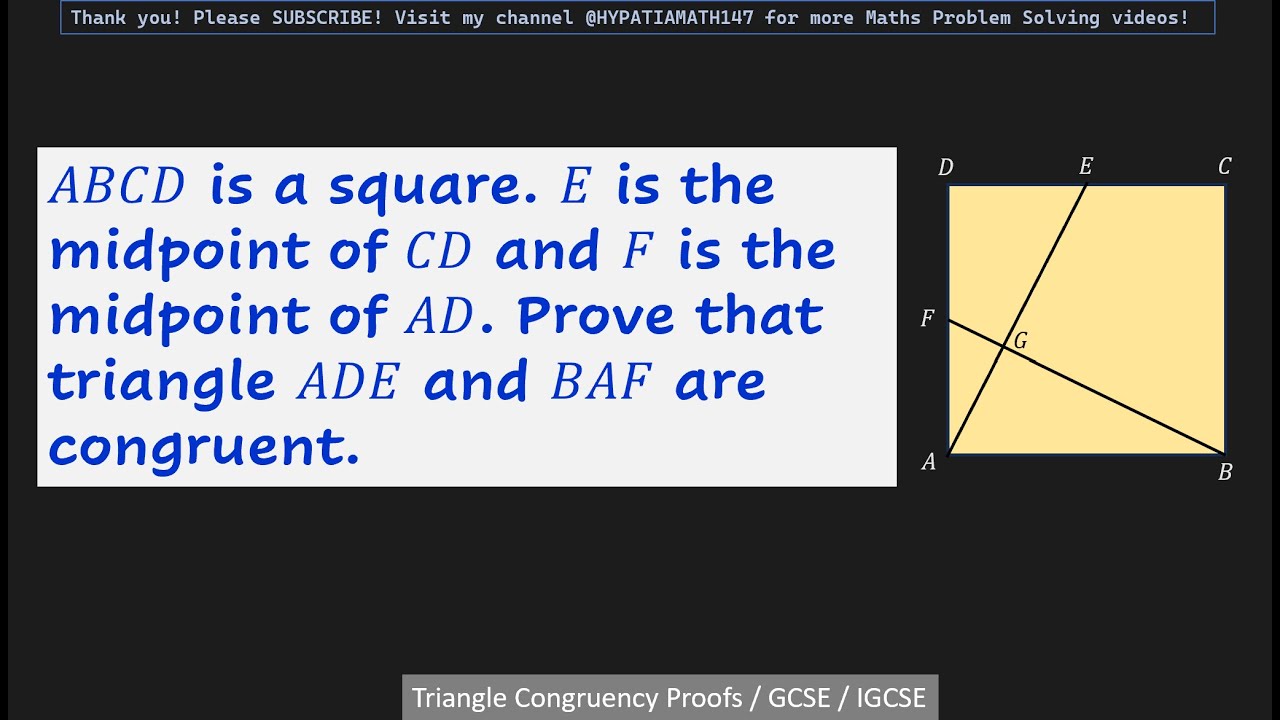 Triangle Congruency Proofs / GCSE / IGCSE - YouTube