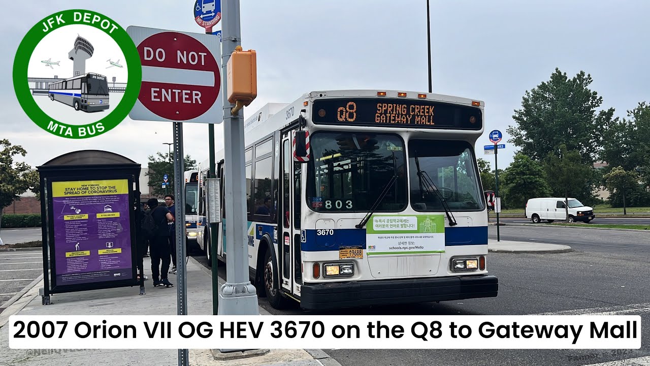 MTA Bus Onboard: 2007 Orion VII OG HEV 3670 On The Q8 - YouTube