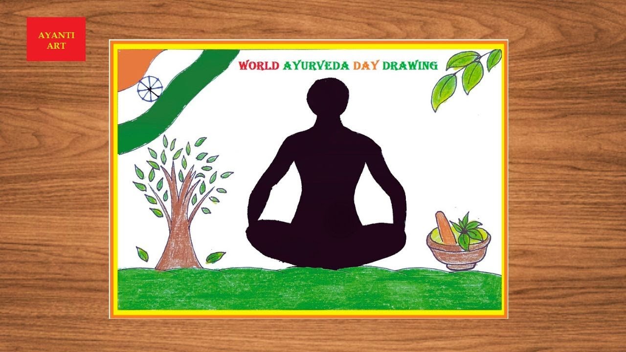 National Ayurveda Day Poster Drawing, Oct-23rd || Stay healthy Drawing ...