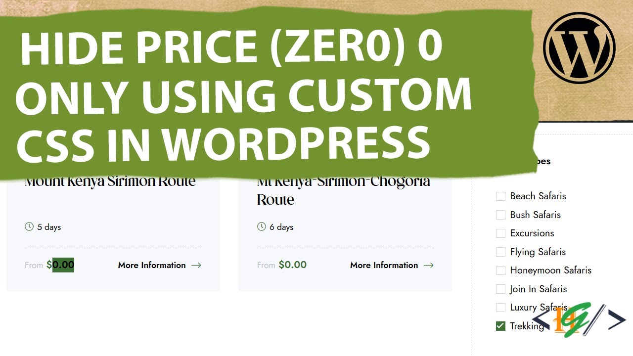 How to Hide Price 0 (0.00) using Custom CSS in WordPress | Zero | Data Amount - YouTube