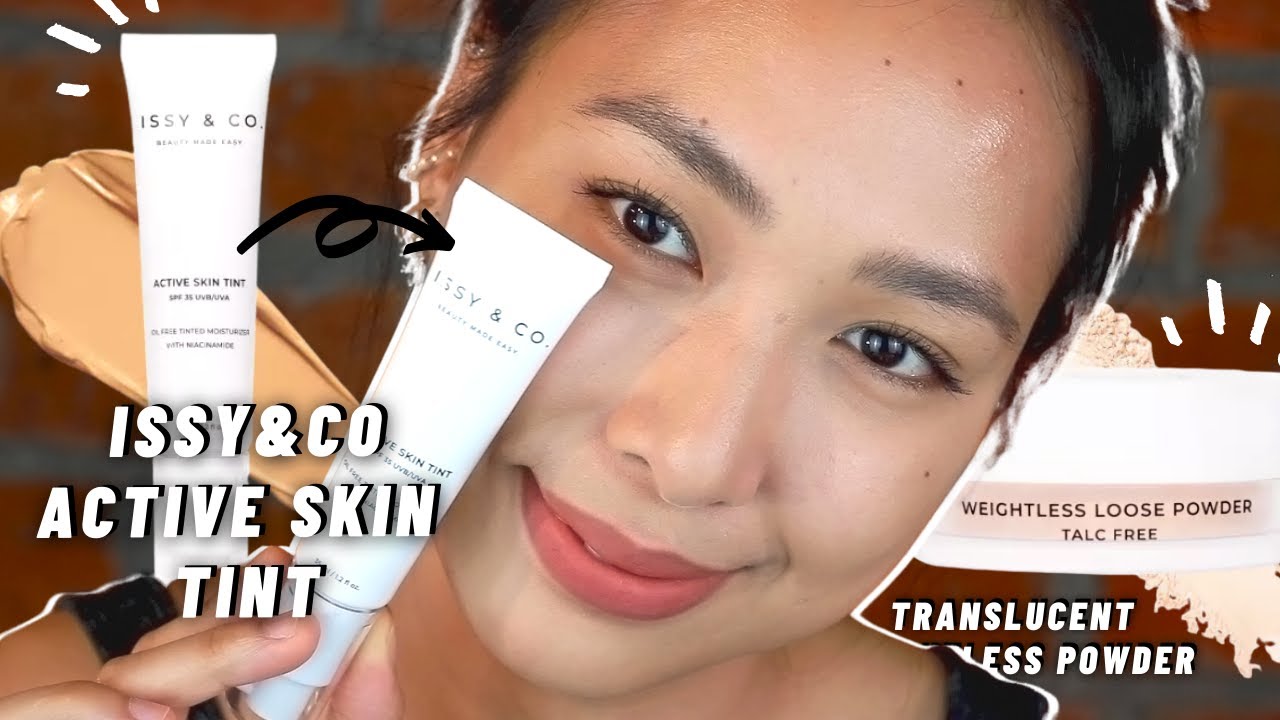 REVIEW of issy and co ACTIVE SKIN TINT + translucent powder - YouTube