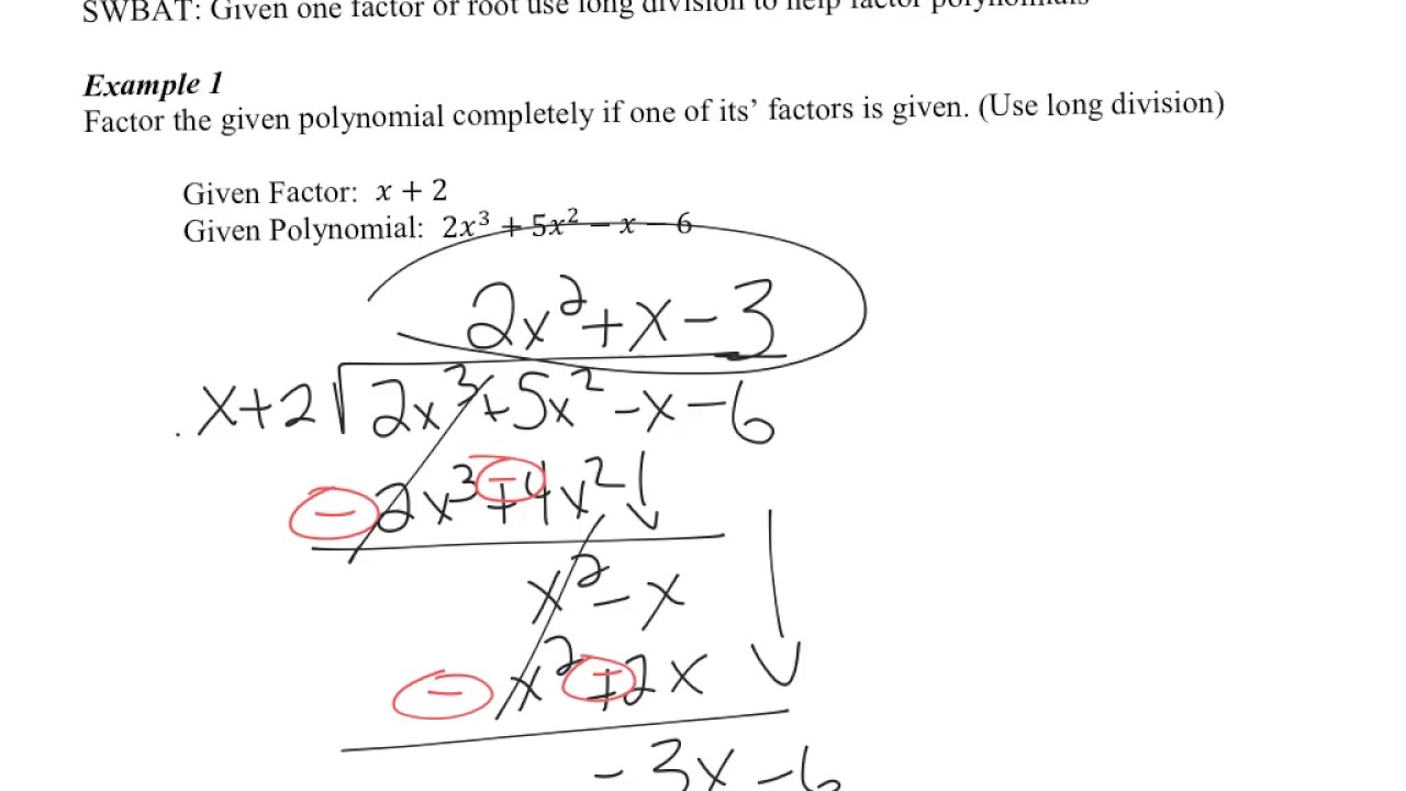 04 Using Long Division to Factor - YouTube
