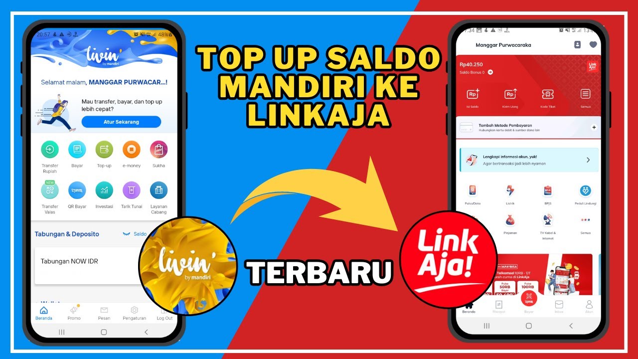 Cara Top Up Saldo LinkAja lewat Livin by Mandiri - YouTube