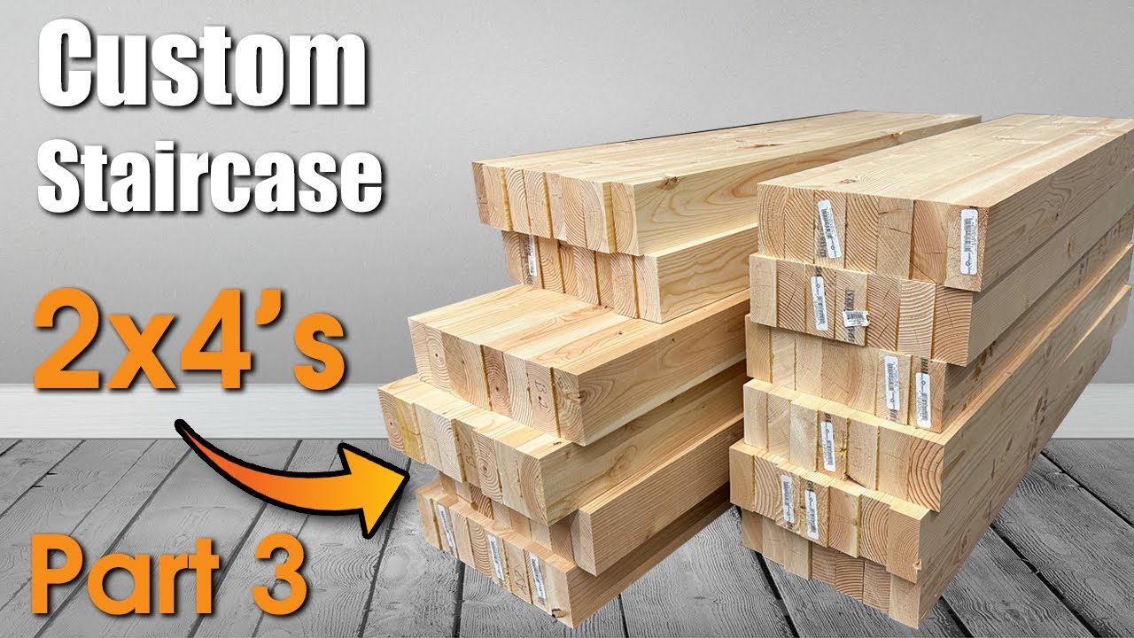 Custom Staircase out of 2x4's Part 3 - YouTube