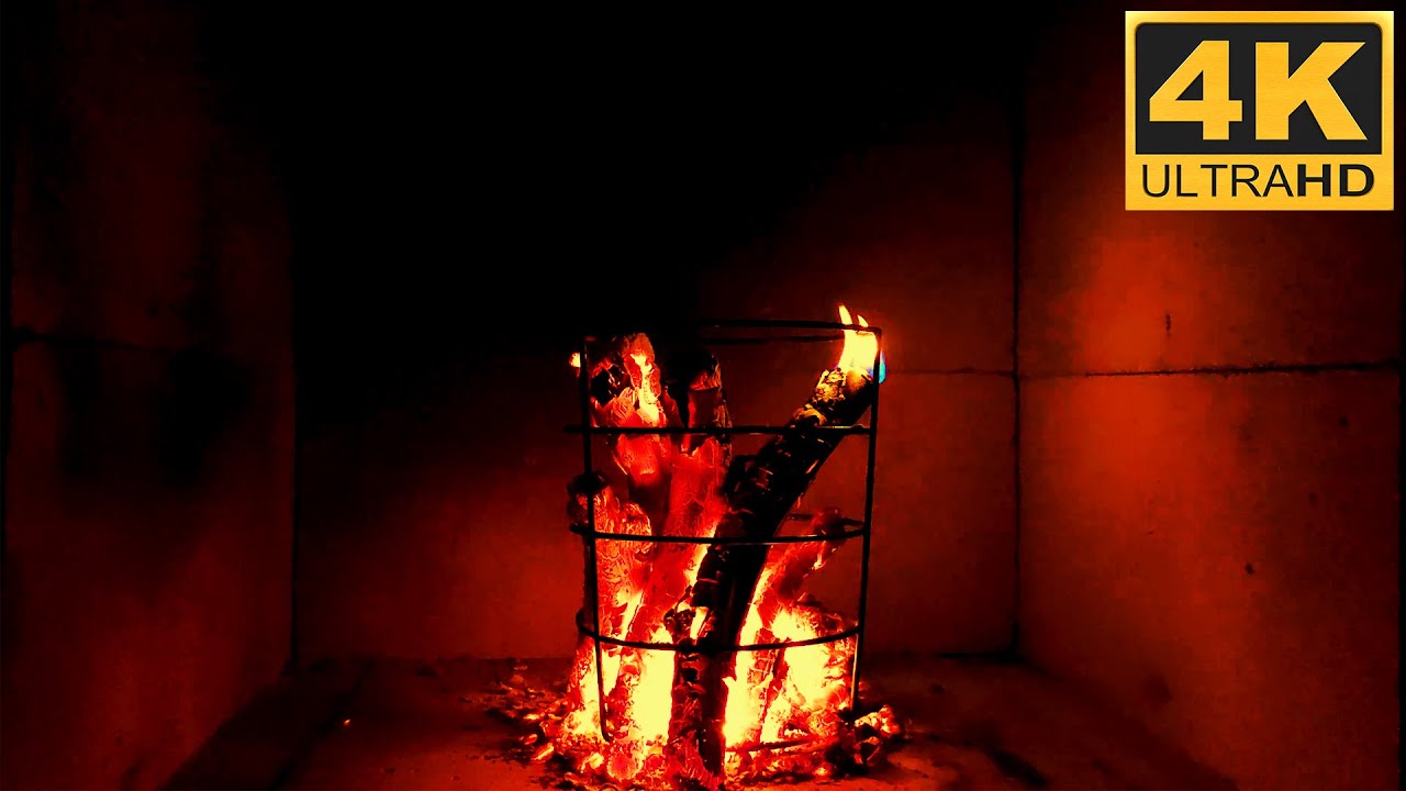 Relaxing Fire Sounds 4K Fireplace Burning With Fire Cracking 1 HOURS ...