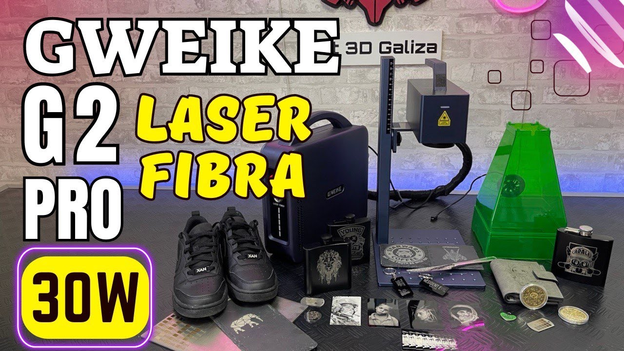 Grabador láser de fibra Gweike G2 PRO 30W IDEAL para METALES - YouTube