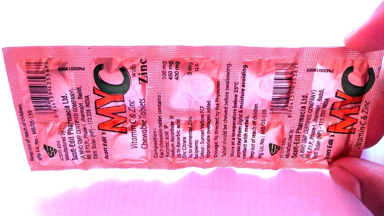 MYC Tablet Review. Vitamin c and zinc chewable tablets uses. - YouTube