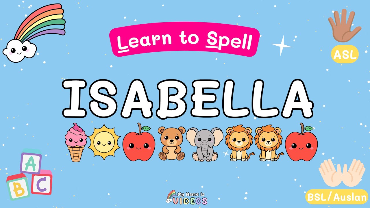 Learn To Spell ISABELLA Letters And Sign Language My Name Is learn-to-spell-isabella-letters-and-sign-language-my-name-is