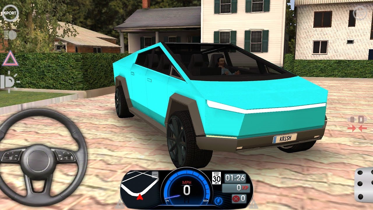 driving school sim game play video//Tesla cyber truck game video ...