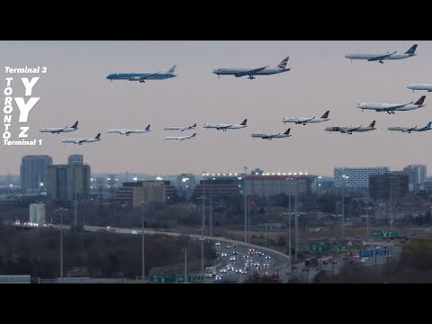 Terminal 1 & Terminal 3 Toronto YYZ Landing - YouTube