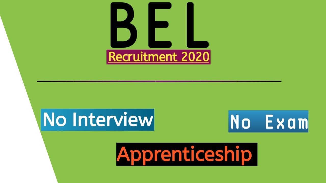 BEL Recruitment 2020 | Apprenticeship Training | Fresher Eligible ...