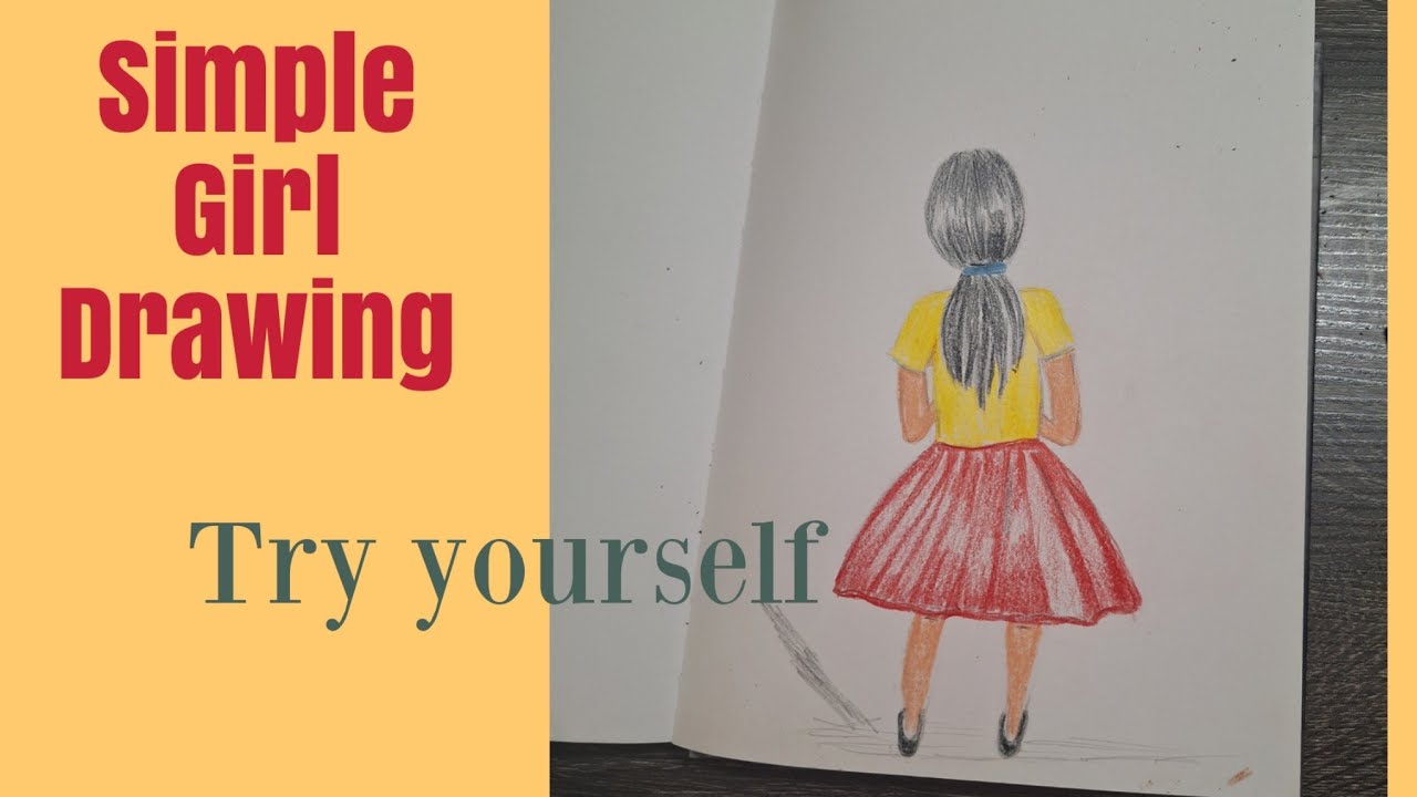 How to draw a girl 👧 | Easy girl drawing step-by-step video |#art # ...