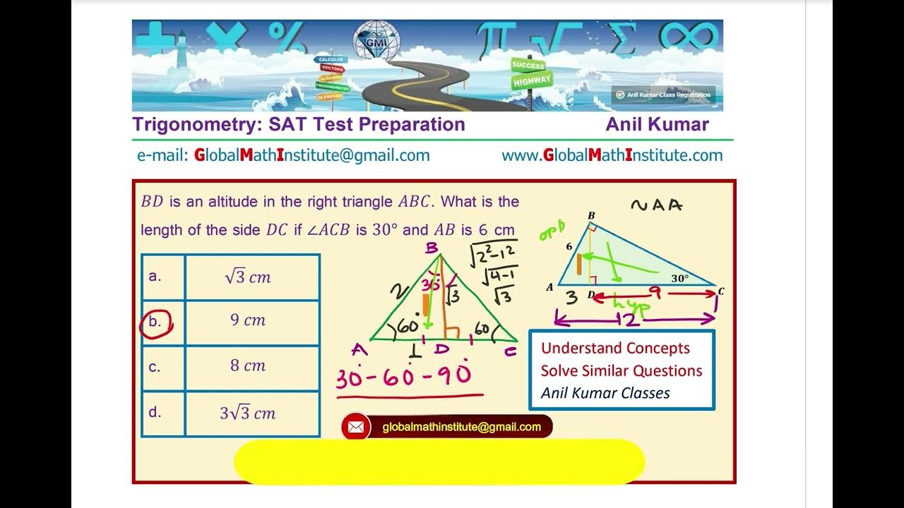 SAT Trigonometry Practice Solve Two Right Triangles Applications ...