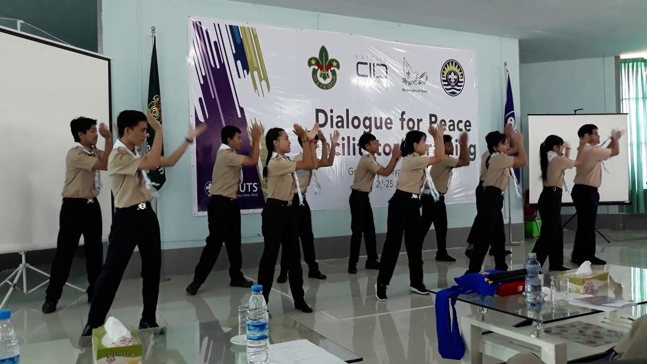 Myanmar Scout show at opening ceremony #Dialogue4Peace Training - YouTube