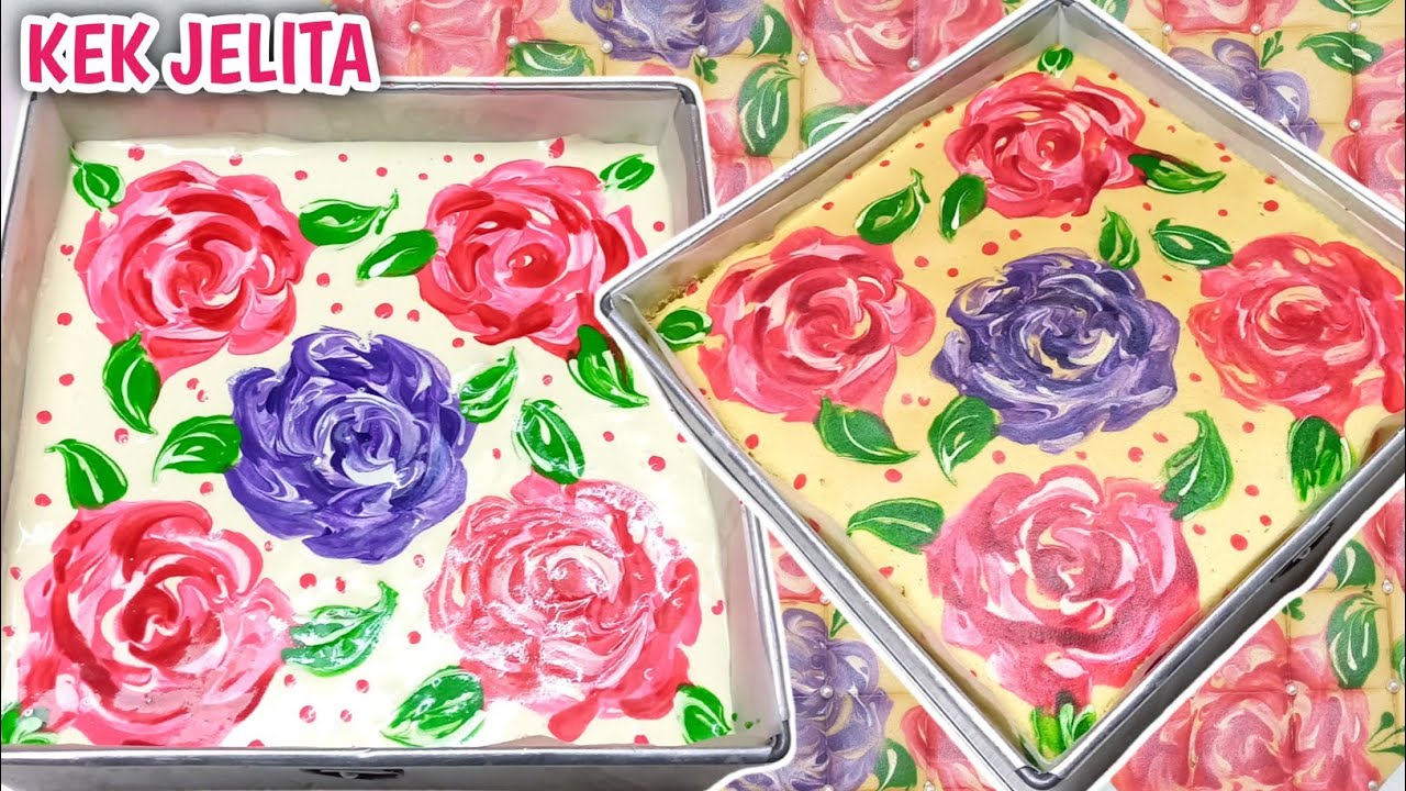 Kek Jelita Motif Mawar - Resep Cake Marble Jelita 5 Telur - YouTube
