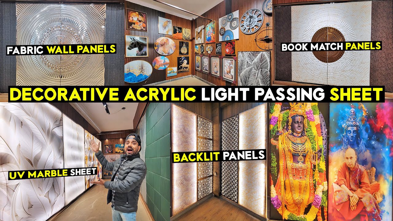 Decorative #acrylic Light Passing Sheet | Fabric & Book Match Panels ...