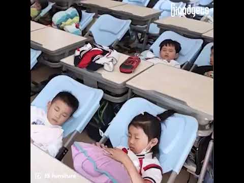 These adjustable desk chairs allow students to lie down for a restful ...