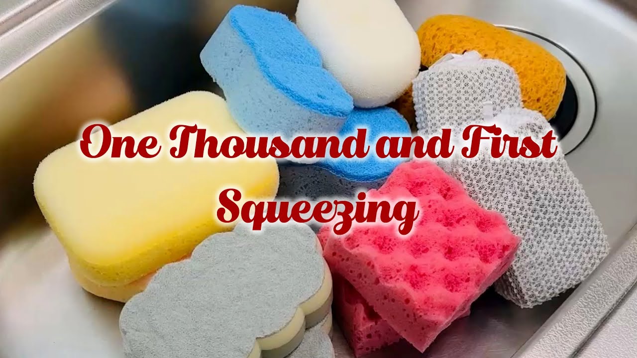 ASMR Sponge 1001.One Thousand and First Squeezing🏁 - YouTube