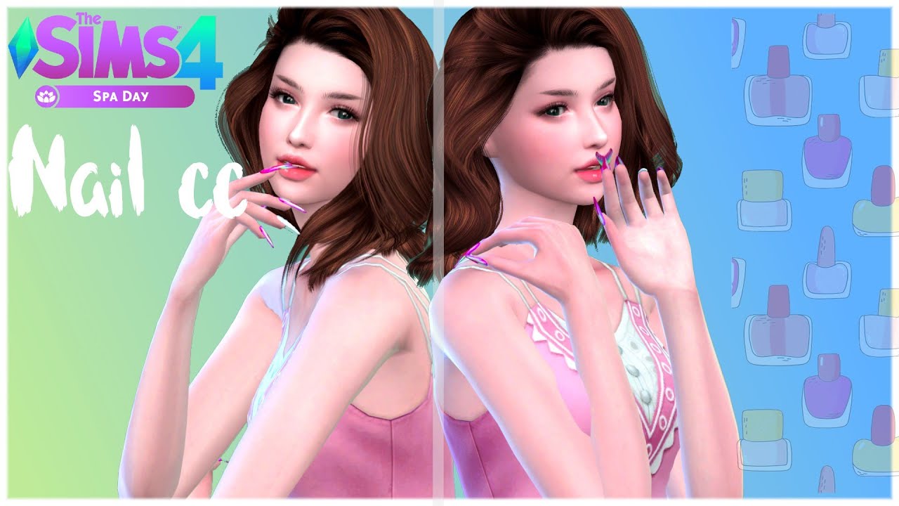 NAILS CC + LINKS I SIMS 4 I SPA DAY - YouTube