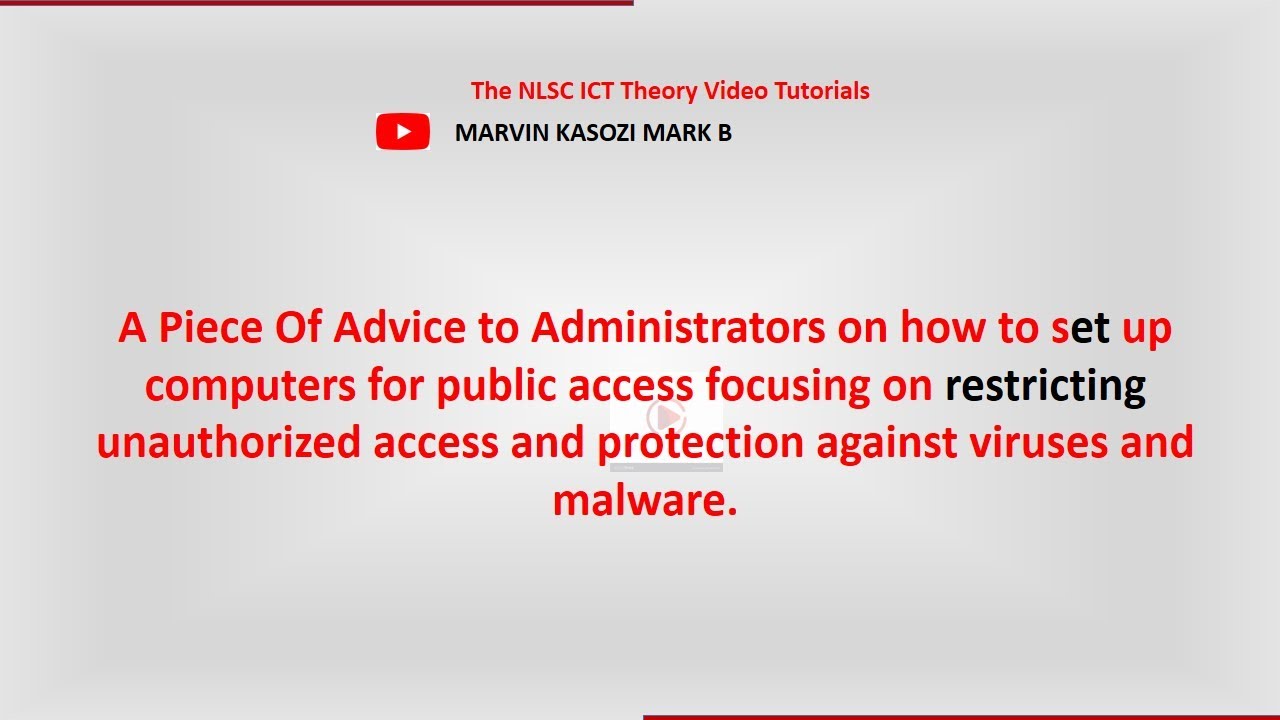 A Piece of advice to Administrators on how to set up computers for ...