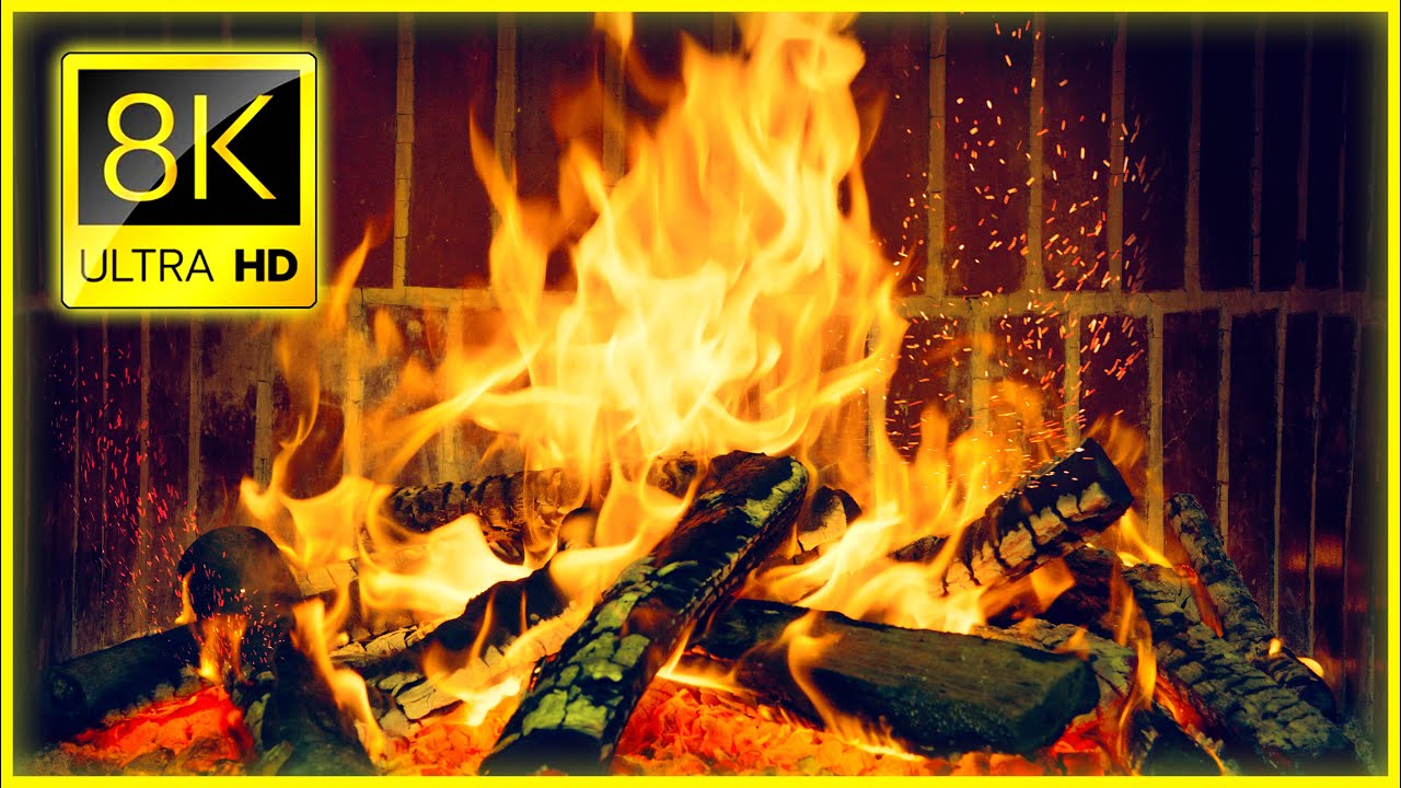 Spend the Night by Cozy Fireplace 🔥🔥 8K ULTRA HD Christmas Fireplace ...