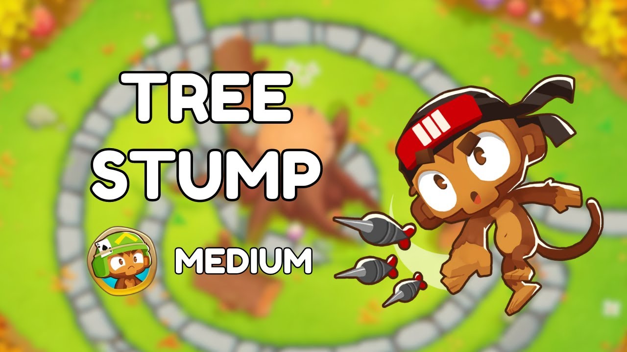 No Commentary Gameplay: Bloons TD6 - Tree Stump (MEDIUM mode) - YouTube