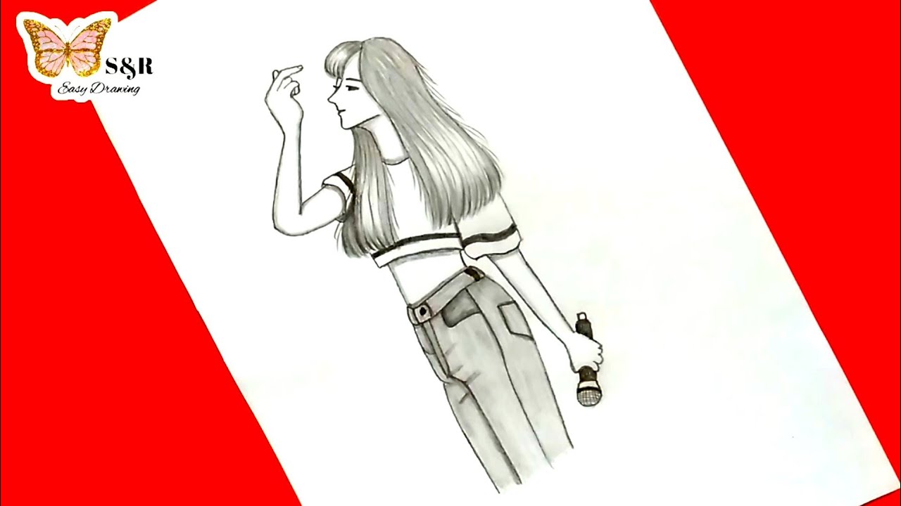 How To Draw A Singing Girl - Pencil Drawing || Şarkı Söyleyen Kız Nasıl ...