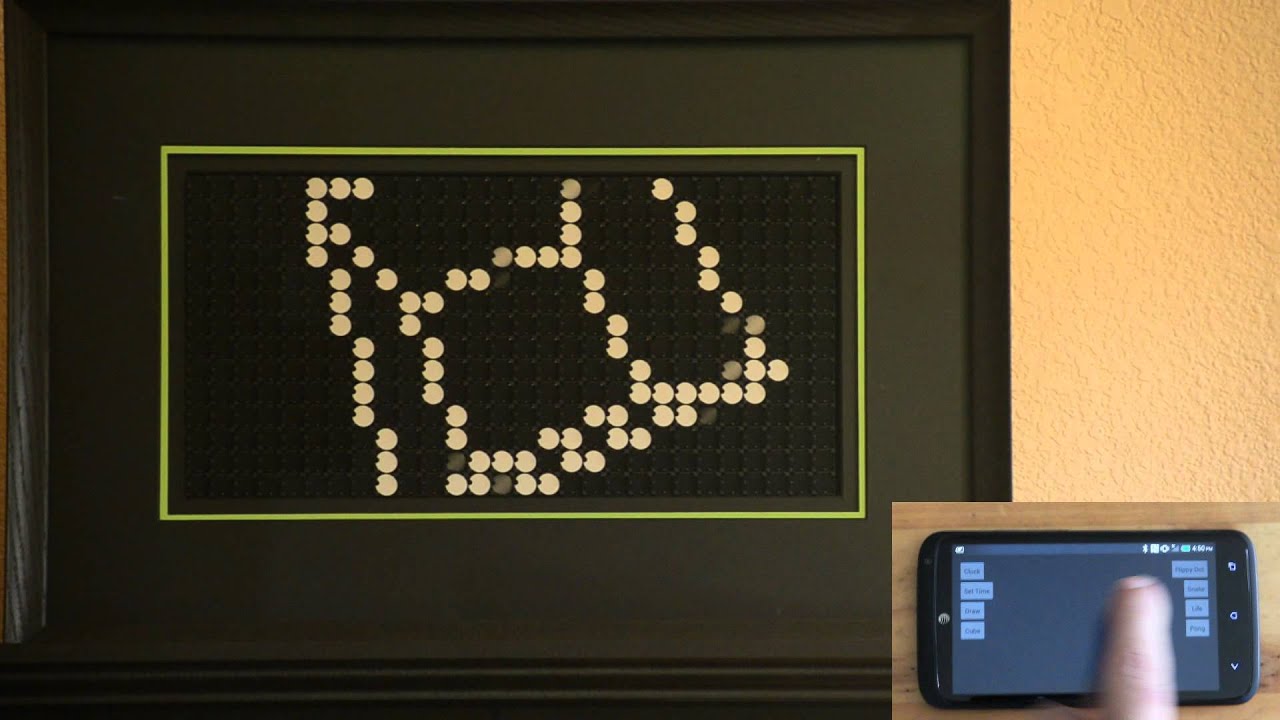 Flipdot display with drawing, games, etc. - YouTube