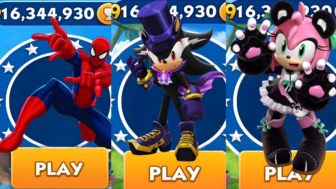 Sonic Dash - Spider Man Run VS Vampire Shadow VS Panda Amy _ Movie ...