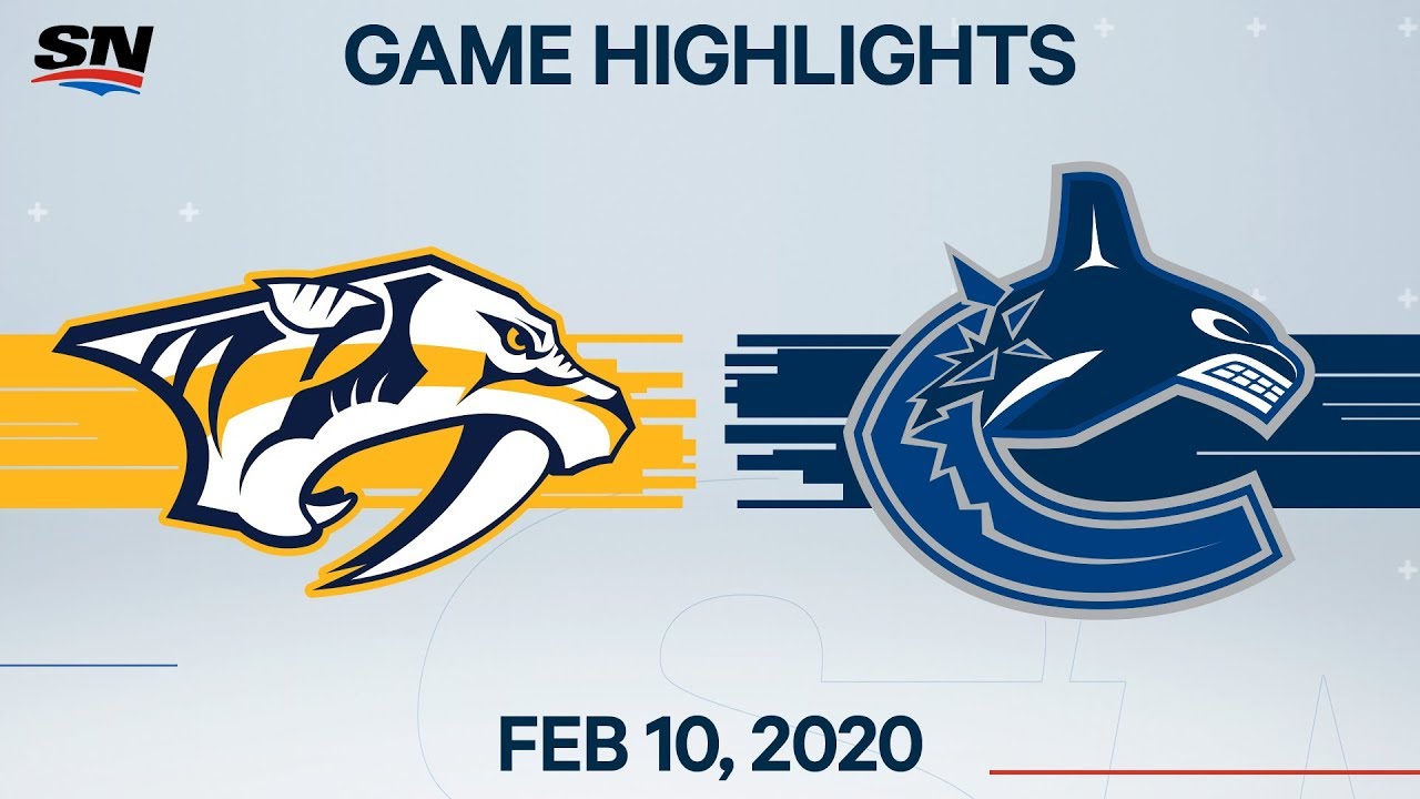 NHL Highlights | Predators vs. Canucks – Feb. 10, 2020 - YouTube