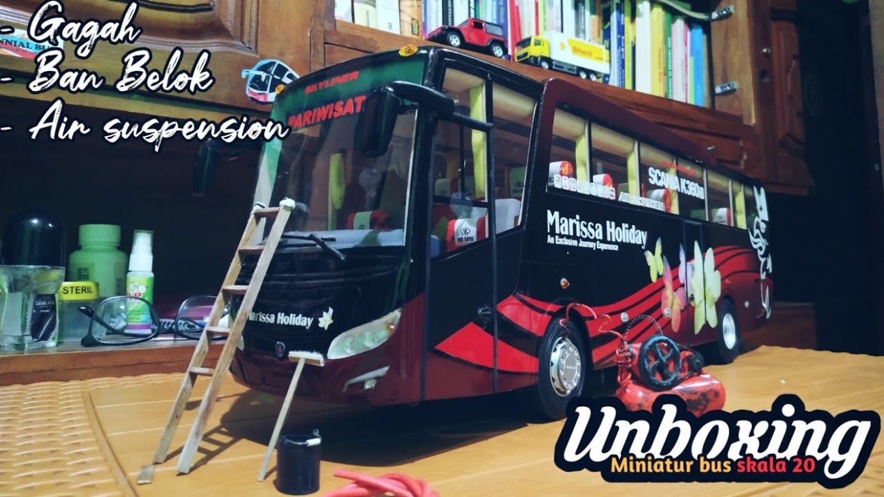 Unboxing Miniatur Bus MARISSA HOLIDAY || speck sultan dng harga miring ...