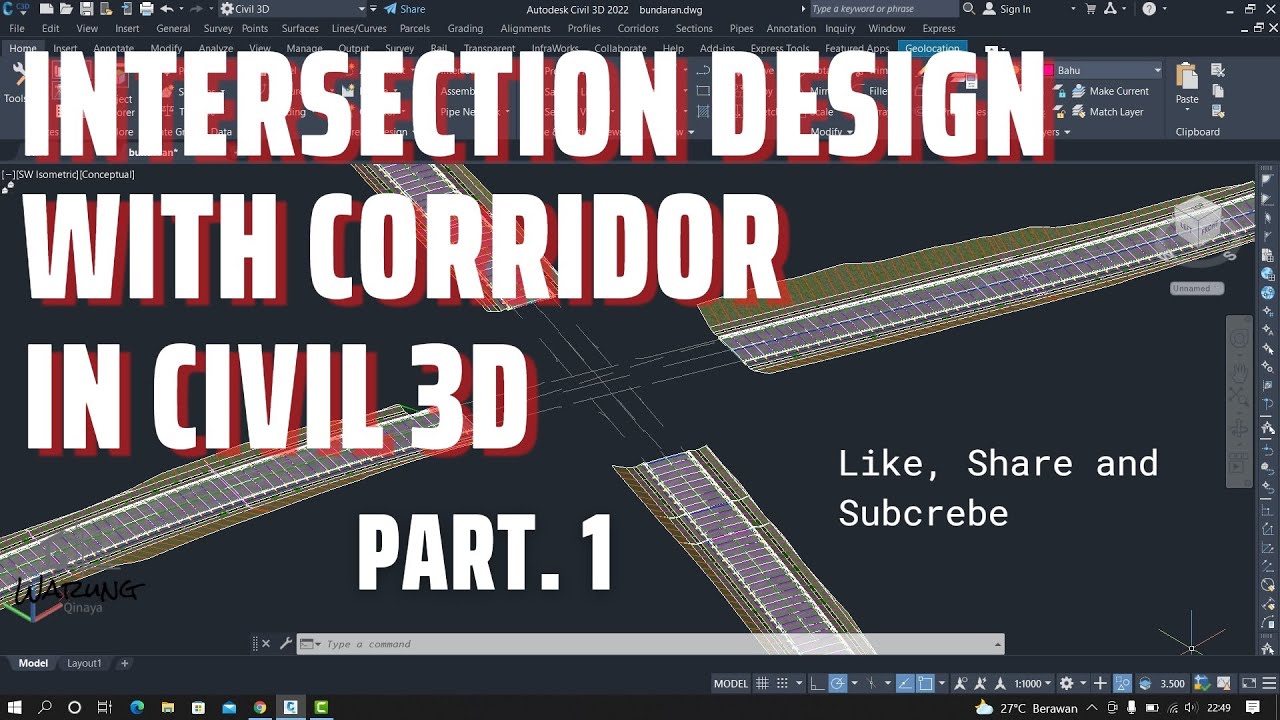 Intersection Design With Corridor | Part. 1 - YouTube