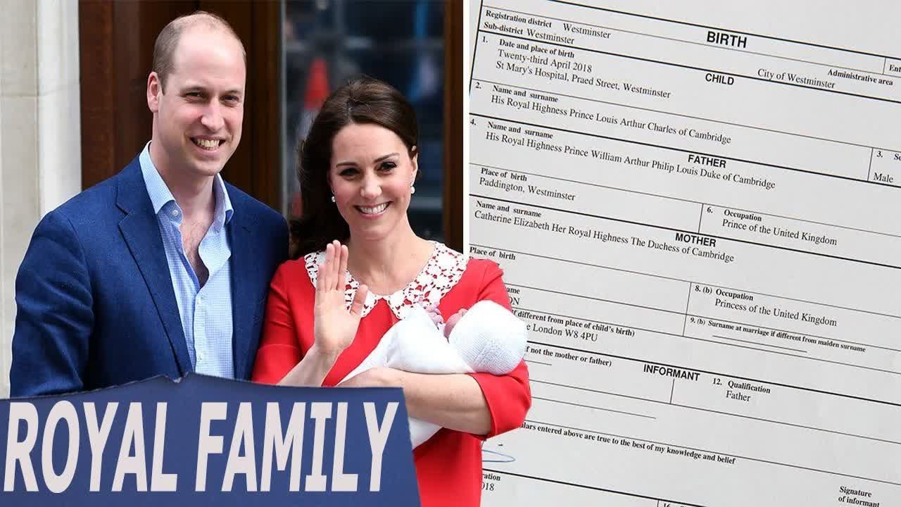Prince Louis' birth certificate is confirmed - YouTube