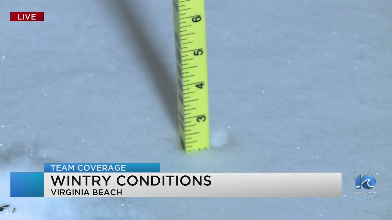 Wintry conditions in Virginia Beach - YouTube