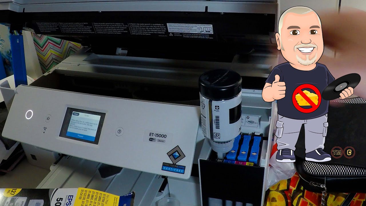 Refilling ink on an ESPON EcoTank Printer ET-15000 - YouTube