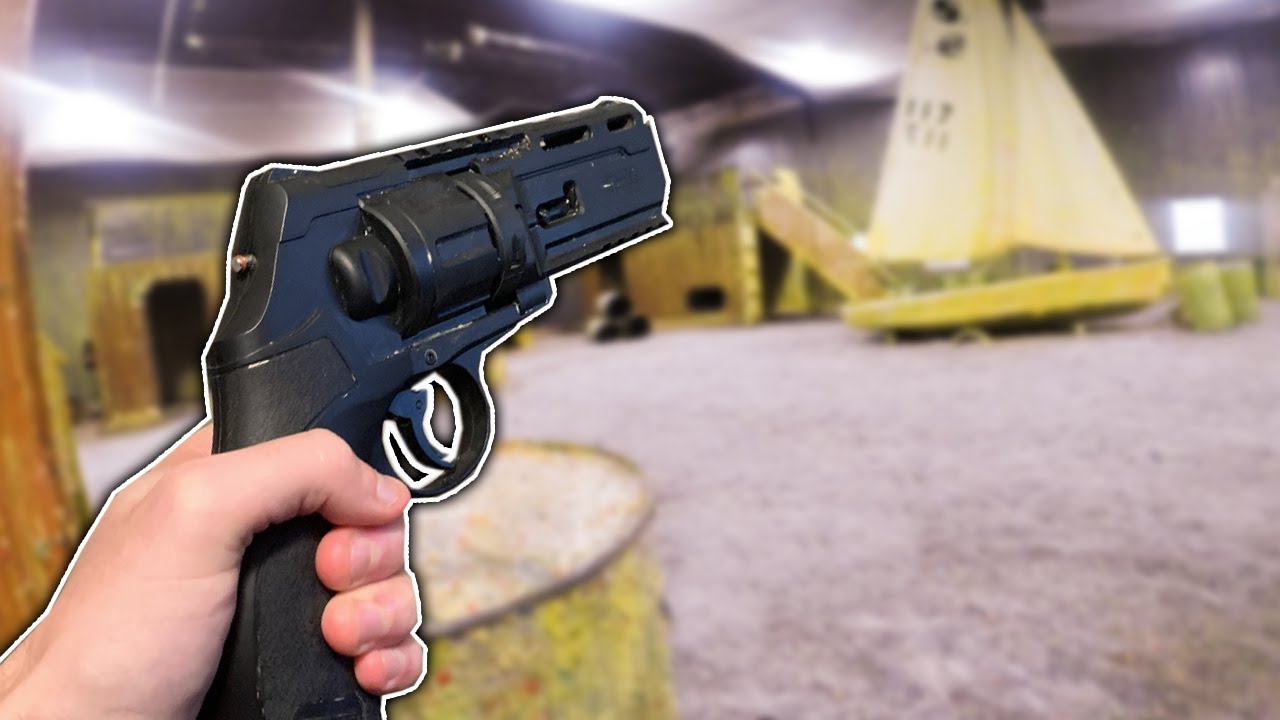 Playing With a Realistic Paintball Revolver - YouTube