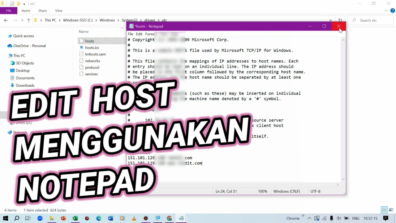 Cara Edit File Host Windows 10 Menggunakan Notepad - YouTube